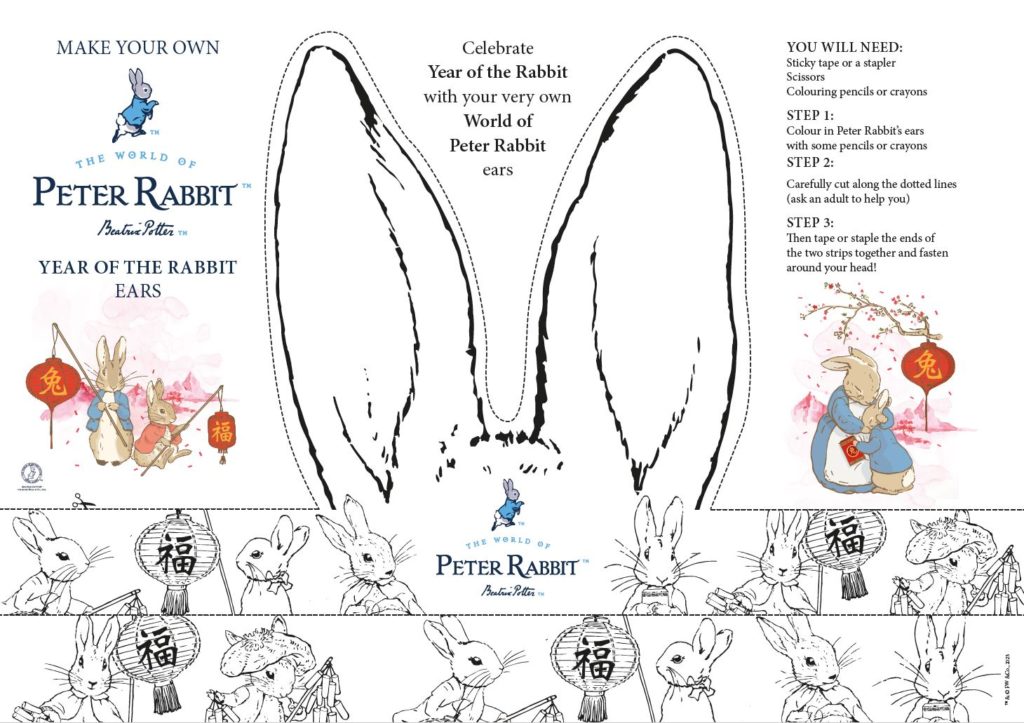 Year of the Rabbit Color-in Ears - Peter Rabbit USA